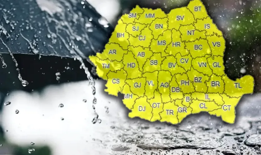 Vijeliile şi ploile iau locul caniculei. A fost emis cod galben de vreme rea, avertisment de la ...